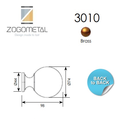 Λαβές Γυάλινης Πόρτας: Πόμολο-μπουλ γυάλινης πόρτας Ζωγομετάλ 3010 ...