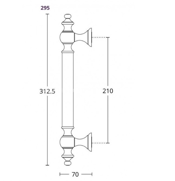 Πόμολα - Λαβές: Λαβές εξώπορτας Convex 295 ματ αντικέ